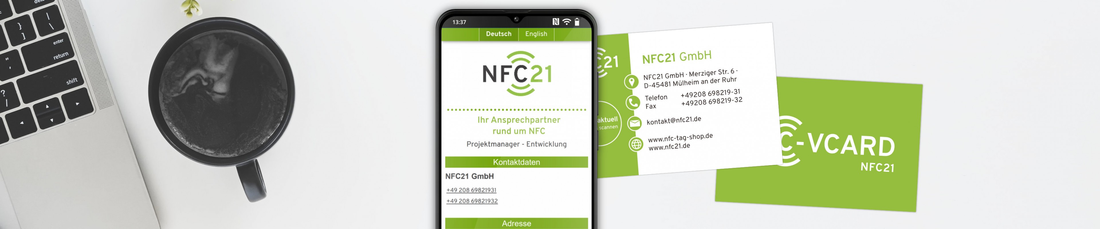 NFC-vCard: nachhaltiges Netzwerken mit digitaler Visitenkarte | NFC21